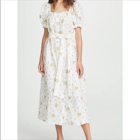 Sleeper | Dresses | Sleeper Brigitte Linen Maxi Dress Mimosa Size M ...
